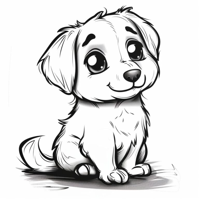 Dibujos kawaii de perros labradores para colorear - Kawaiiparacolorear