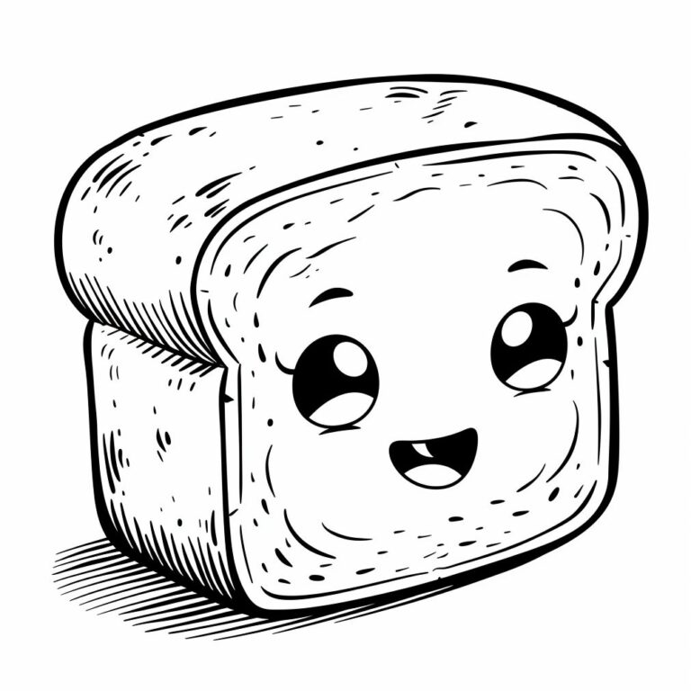 Dibujos de pan kawaii para colorear - Kawaiiparacolorear